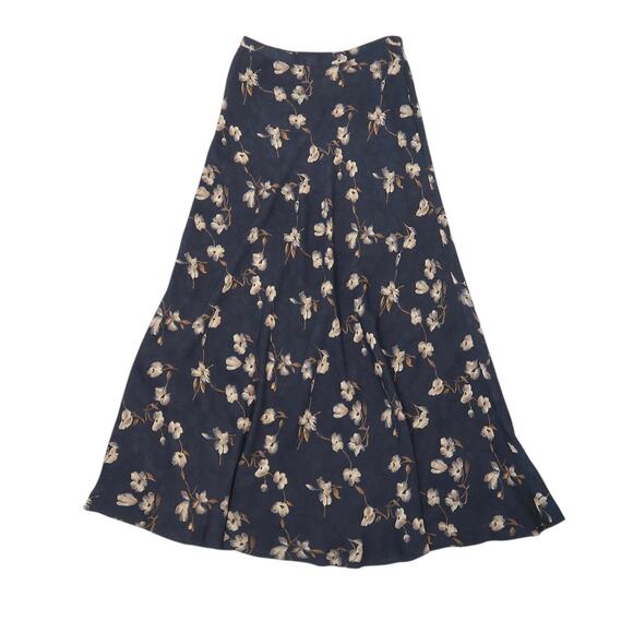 Rena Rowan | Skirts | Vintage 9s Rena Rowan Navy Blue And Cream Floral ...